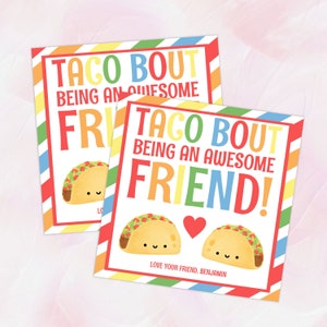 Taco Valentines Day Card, Taco Valentines Tags, Taco Valentines Kids ...