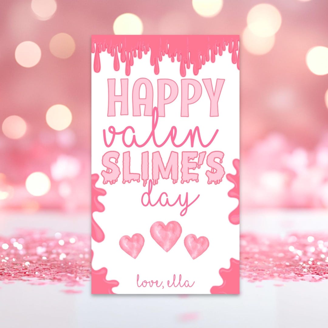Editable Slime Valentine's Day Printable Tag, Non Food Valentine ...