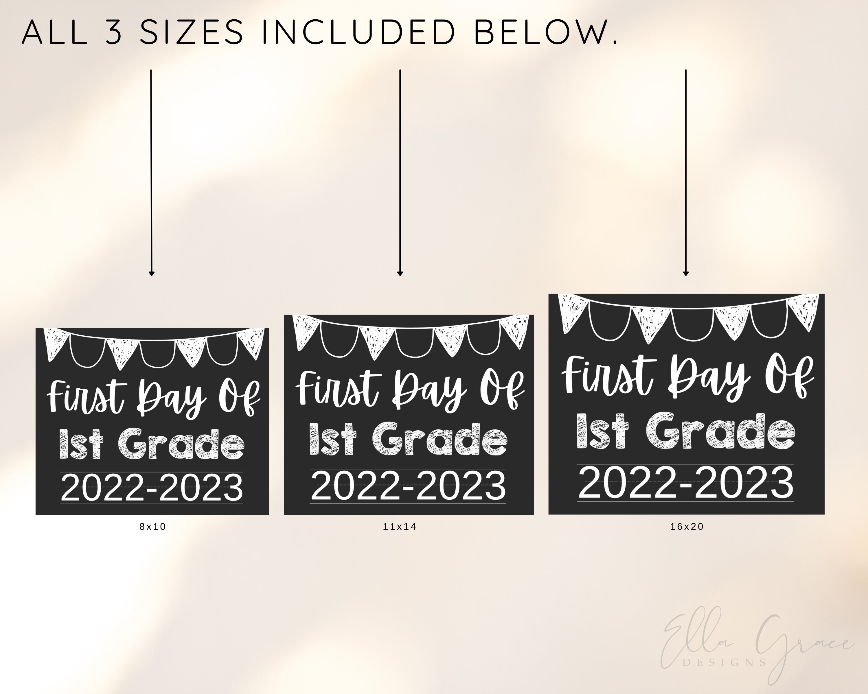 First Day of First Grade Sign First Day of School Sign First | Etsy