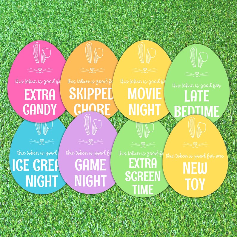 Easter Egg Tokens Printable, Easter Egg Hunt Tokens, Easter Tokens Printable, Easter Basket ...