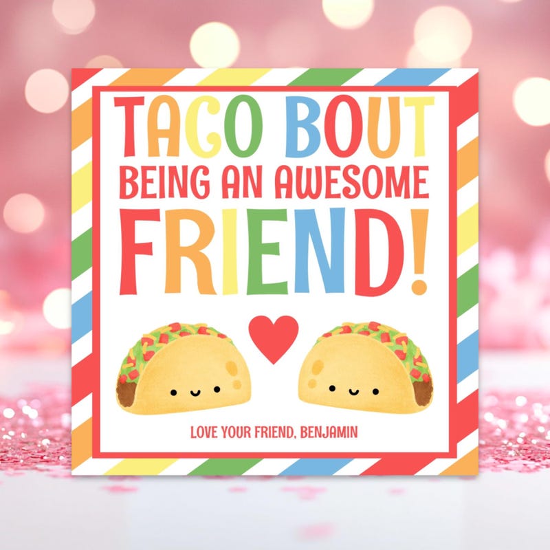 Taco Valentine Card - Etsy