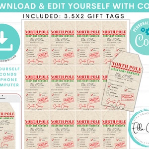 Printable North Pole Special Delivery Tag Template, Editable Santa Gift ...