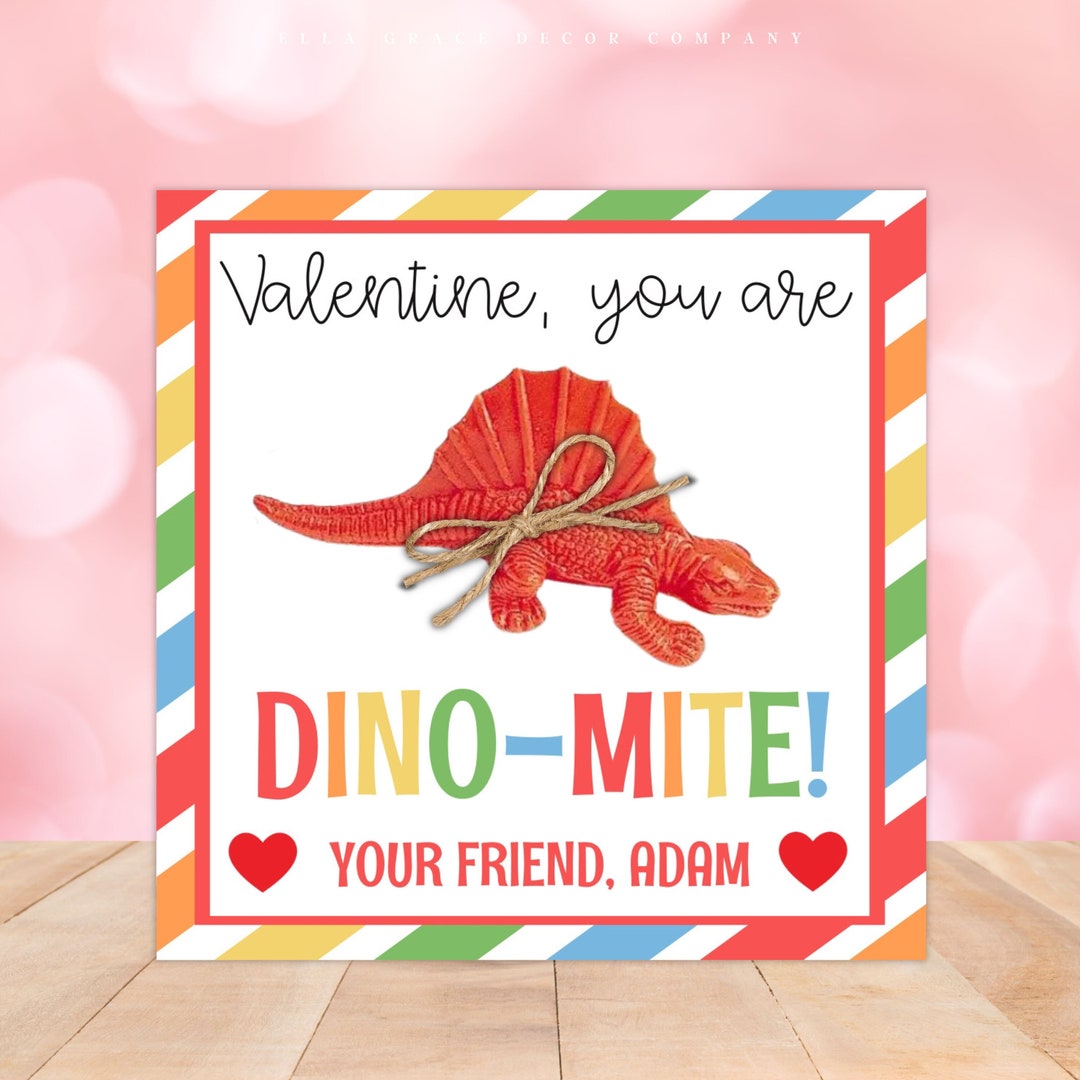 Dinomite Valentine Tag, Dinomite Valentine Card, Valentine Printable ...
