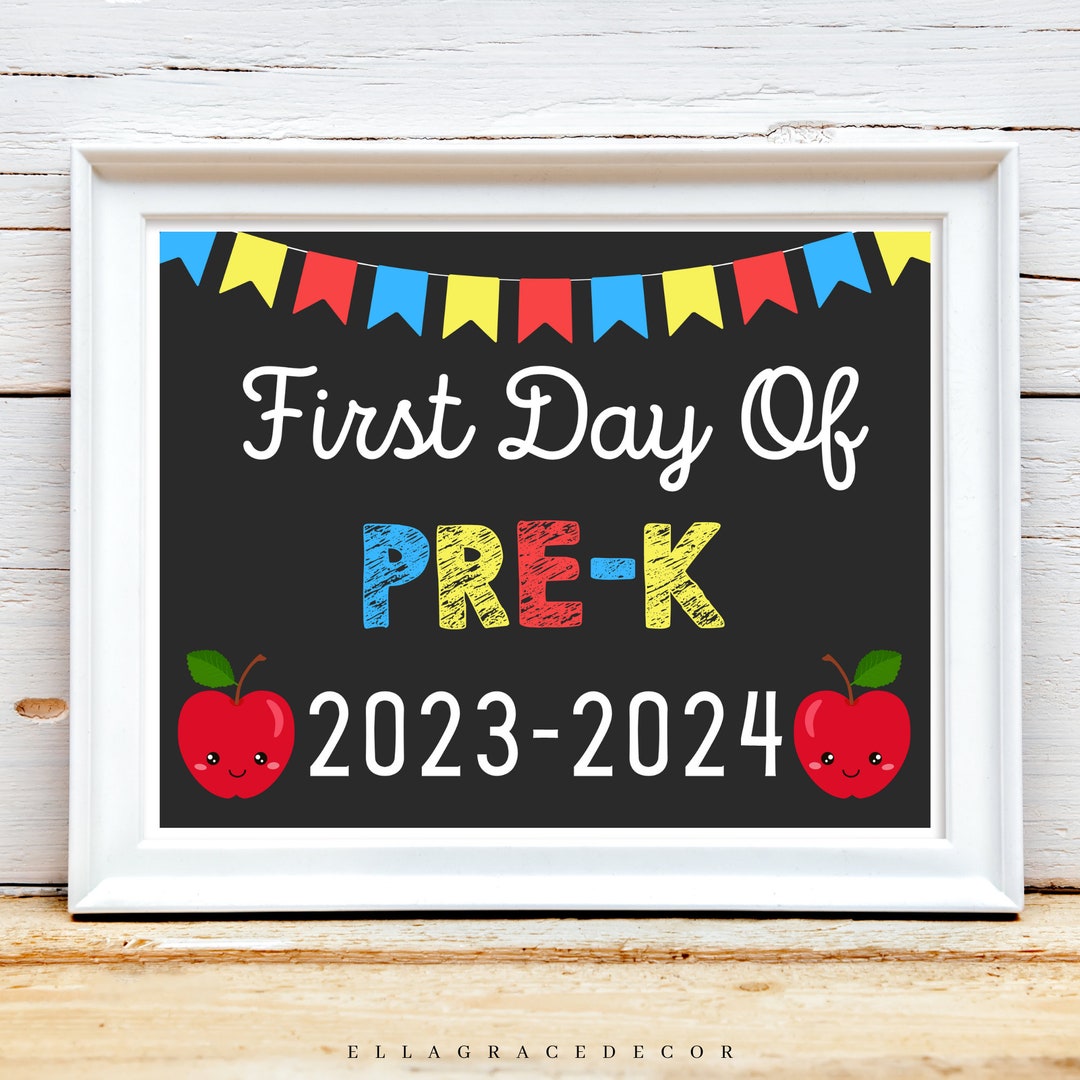 First Day of Pre-k Sign First Day of School Sign Pre-k - Etsy