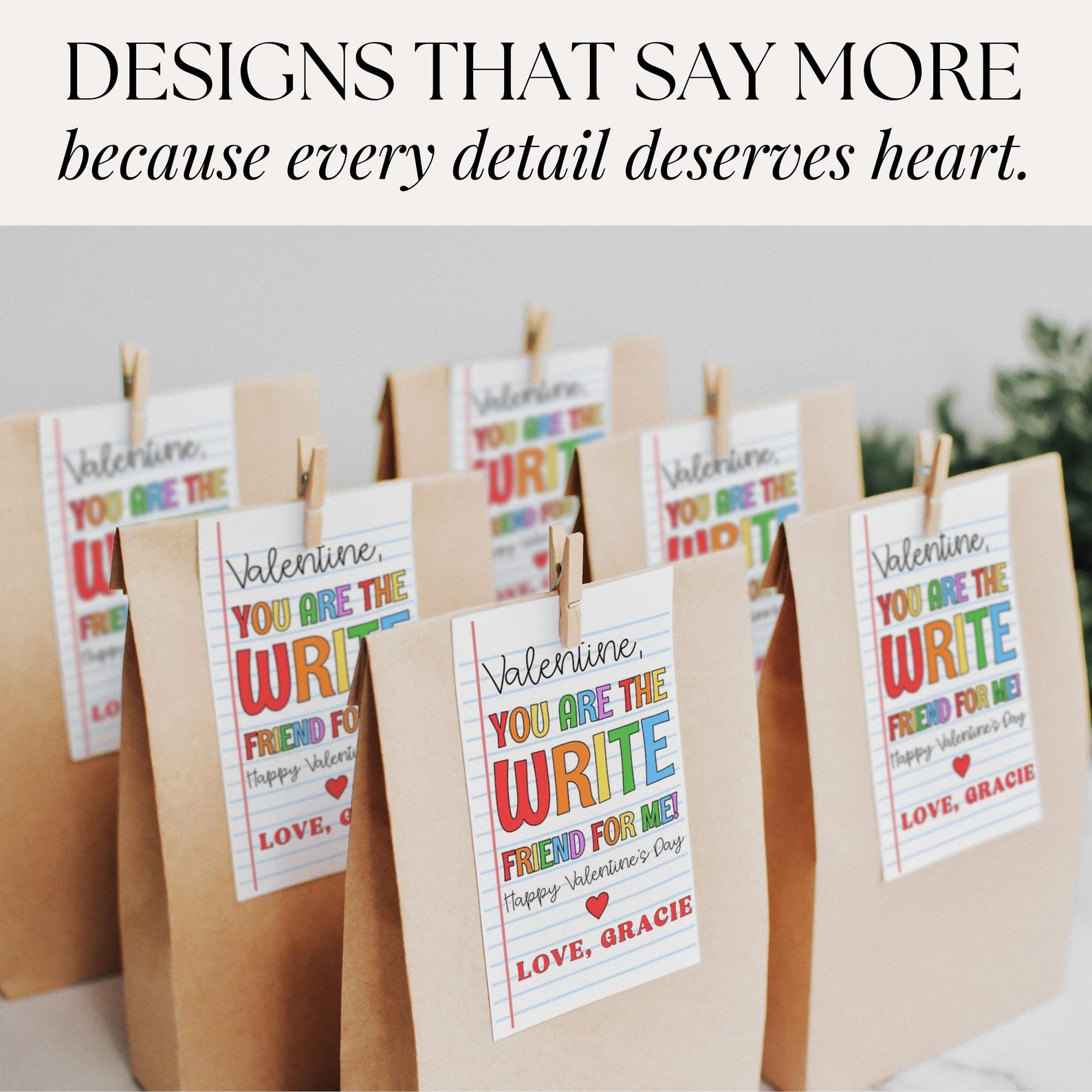 Write Valentine Printable, Write Valentines Tag, Kids Valentines Cards ...