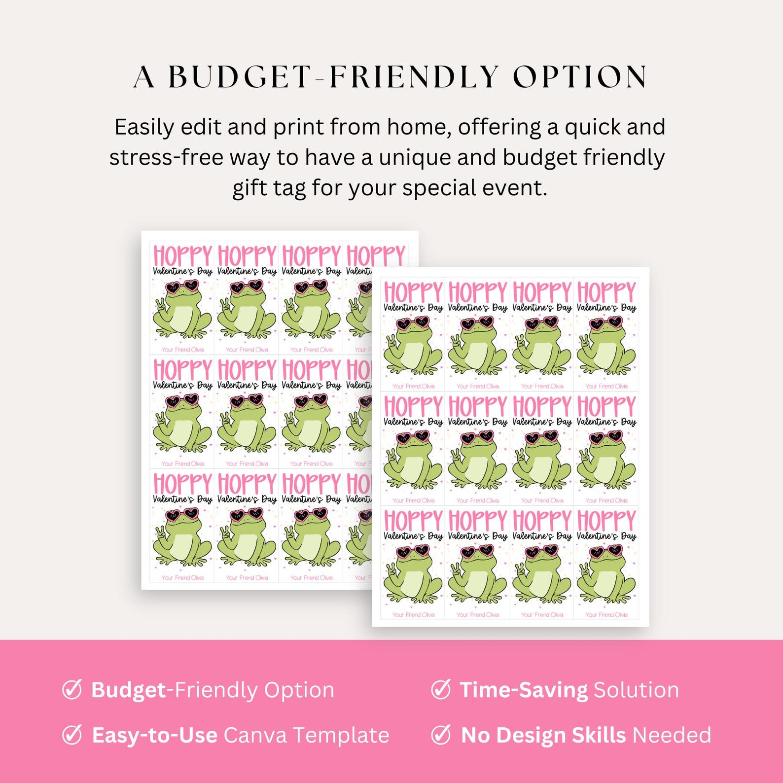 Classroom Valentines Frog Editable Frog Valentine's Day Gift Tag so ...