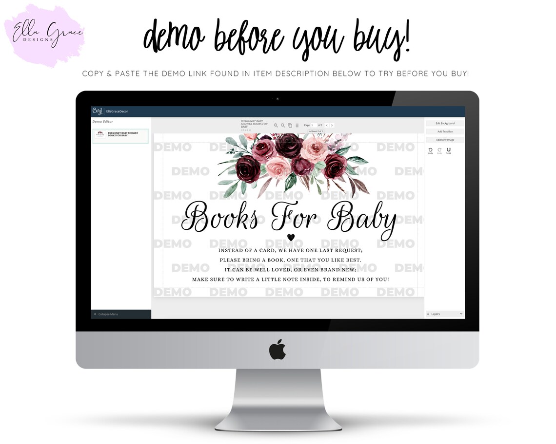 Editable Printable Baby Book Request Card Bring a Book - Etsy