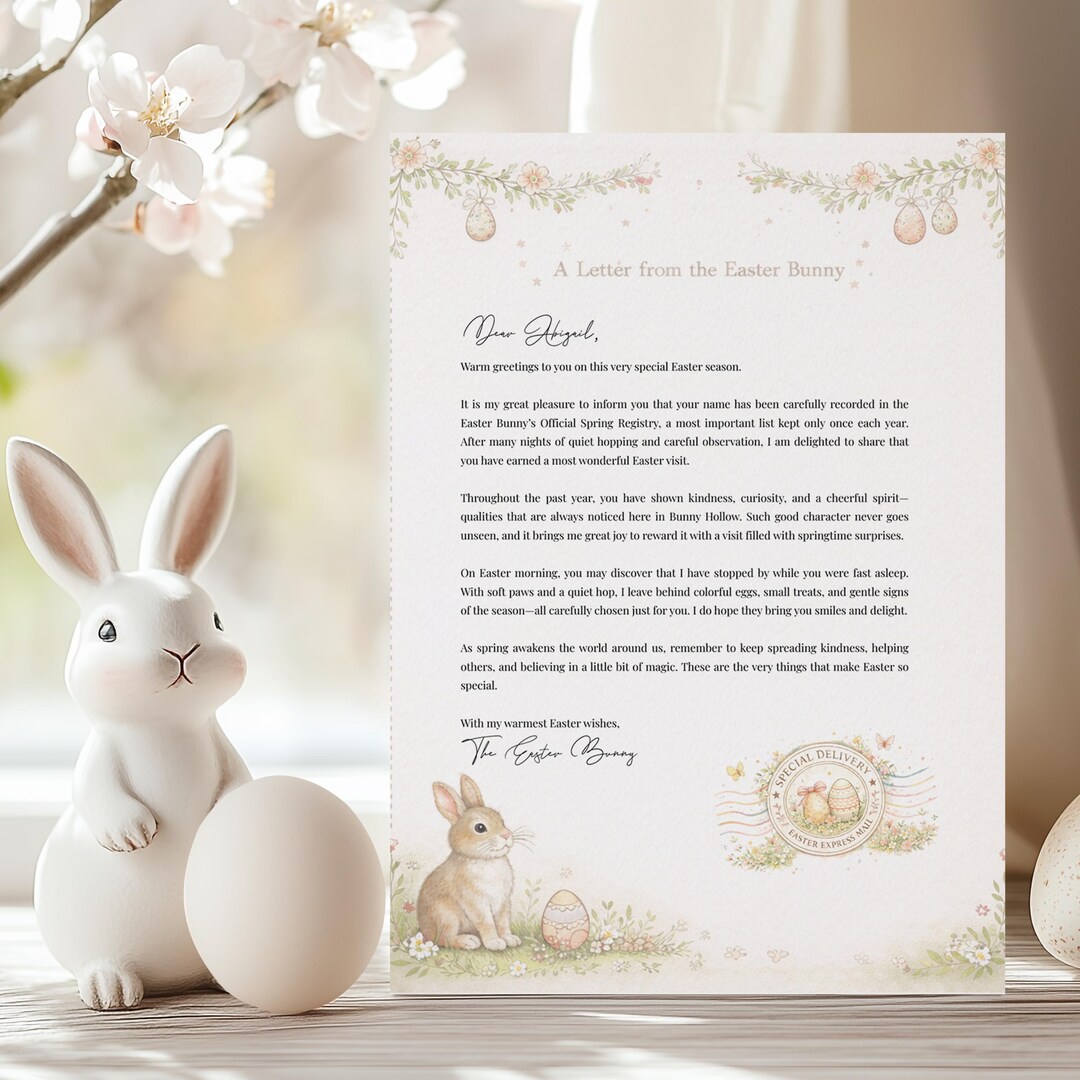 Editable Easter Bunny Letter for Children • Cute Easter Morning ...