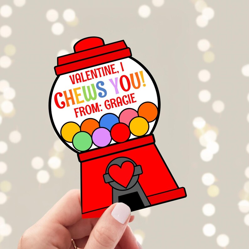 Gumball Valentine Cards, Kids' Gumball Valentines, Kids Gumball ...