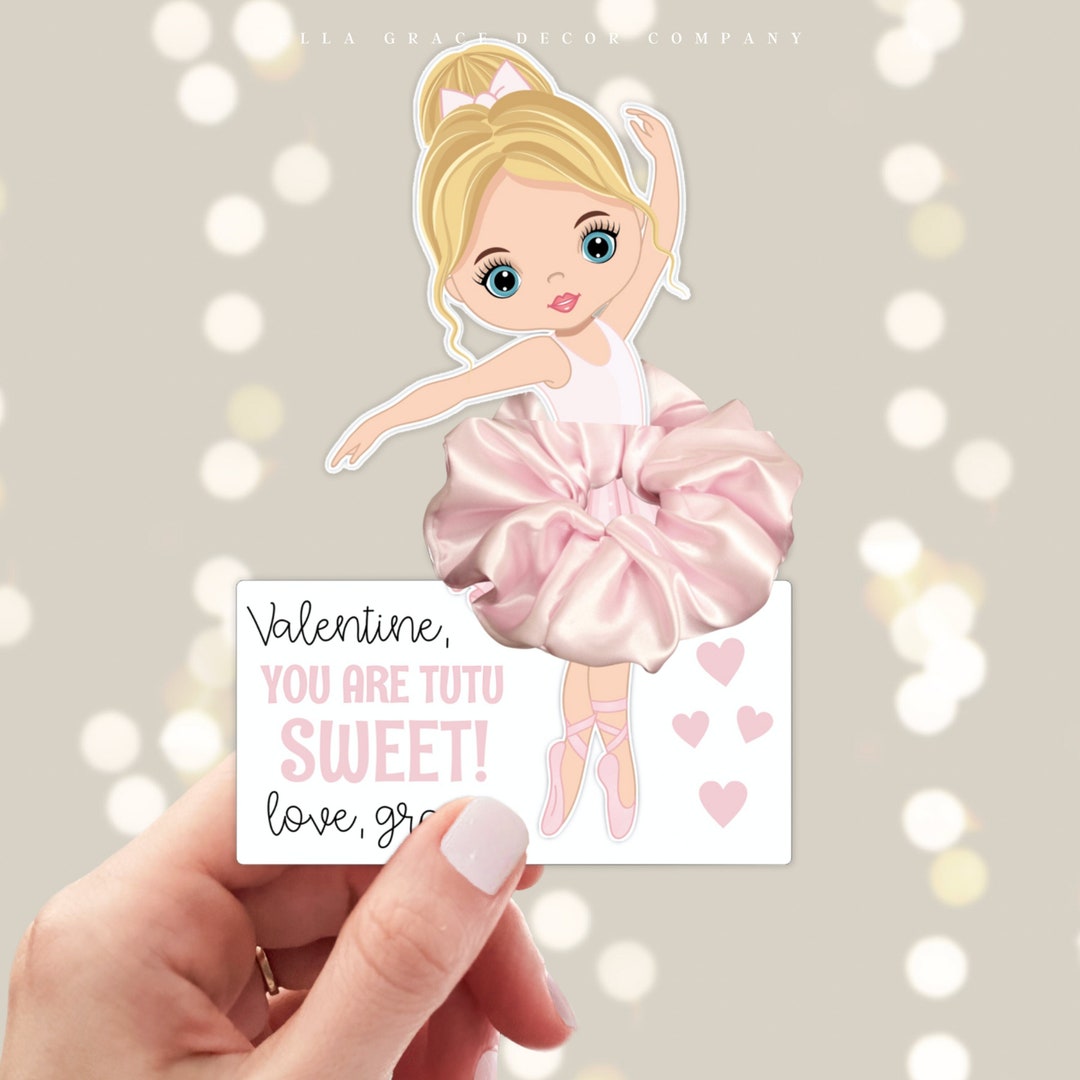 Ballerina Valentine Scrunchie, Ballerina Valentine Cards, Ballerina ...