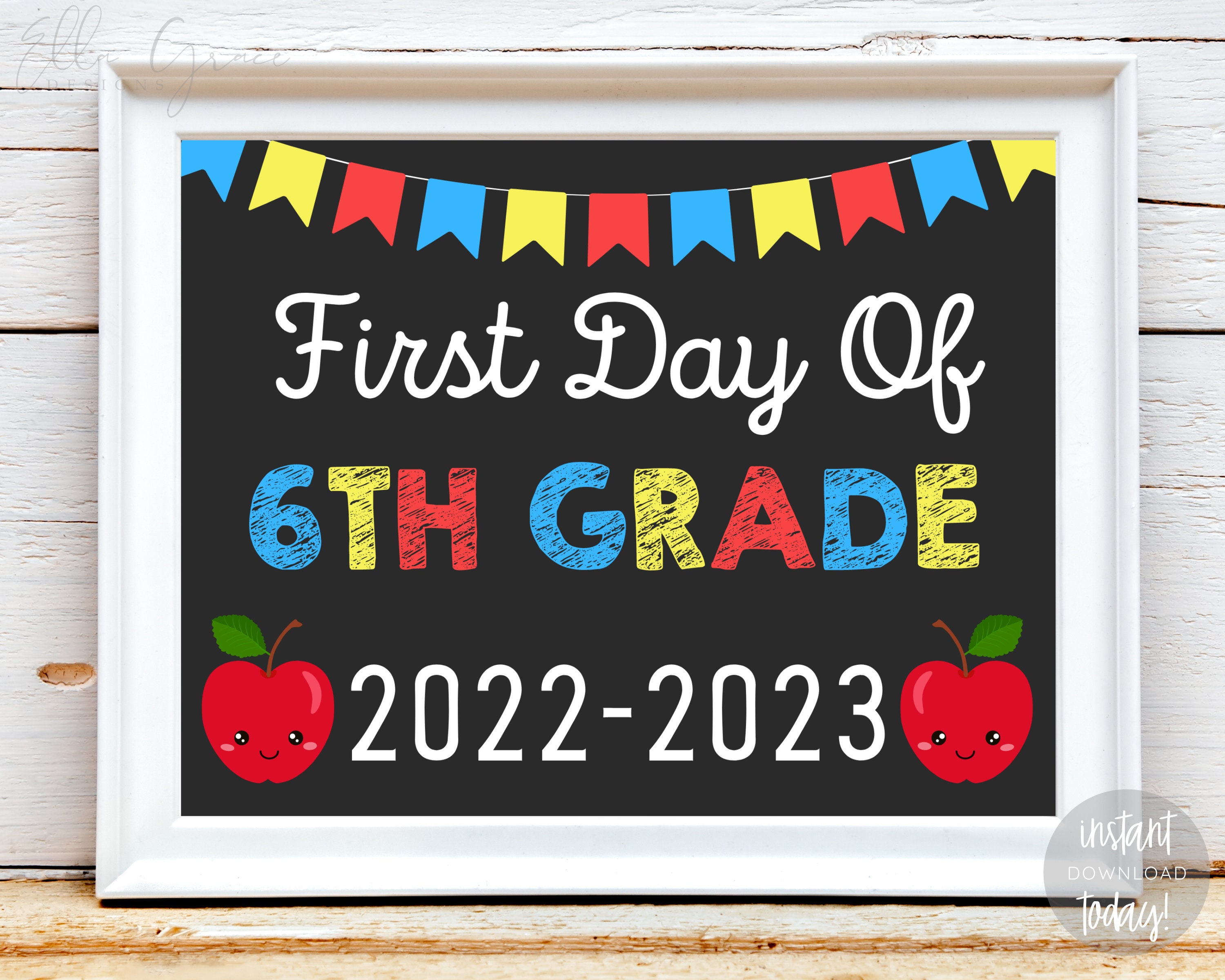 First Day of Sixth Grade Sign First Day of School Sign Sixth - Etsy