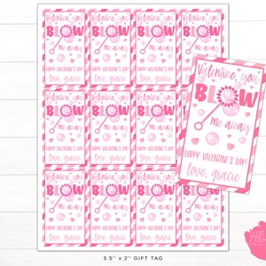 Editable Valentine You Blow Me Away Favor Tag, Thank You, Blowing ...