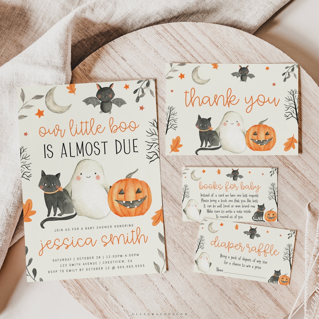 Halloween Baby Shower Invitation, Spooky Baby Shower Invite, Halloween ...