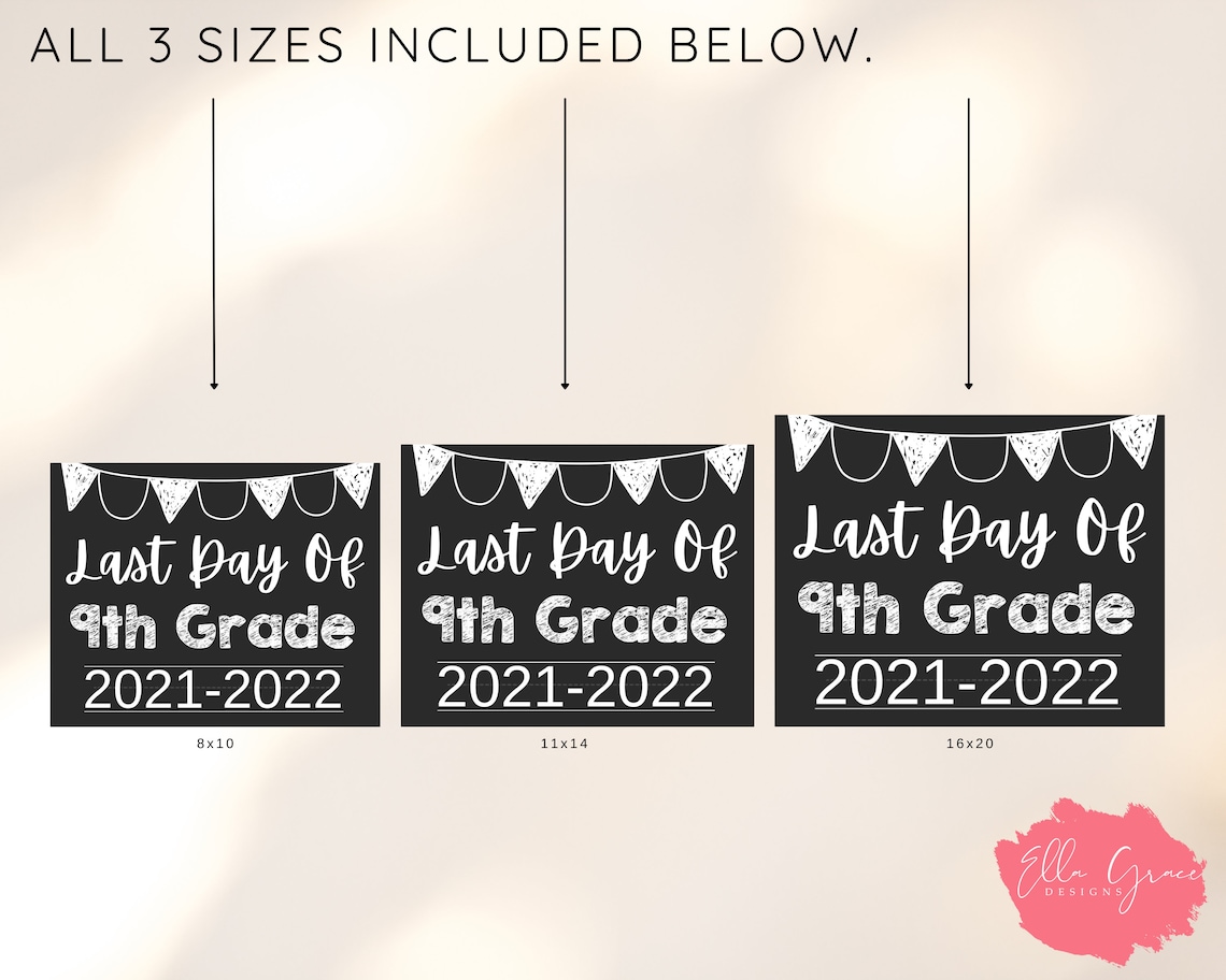 Last Day of 9th Grade Sign Last Day of School 9th Grade - Etsy