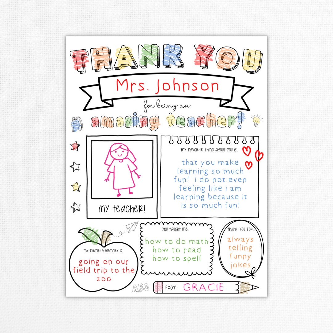 Teacher Appreciation Printable, Teacher Retirement Gift, Teacher Thank ...