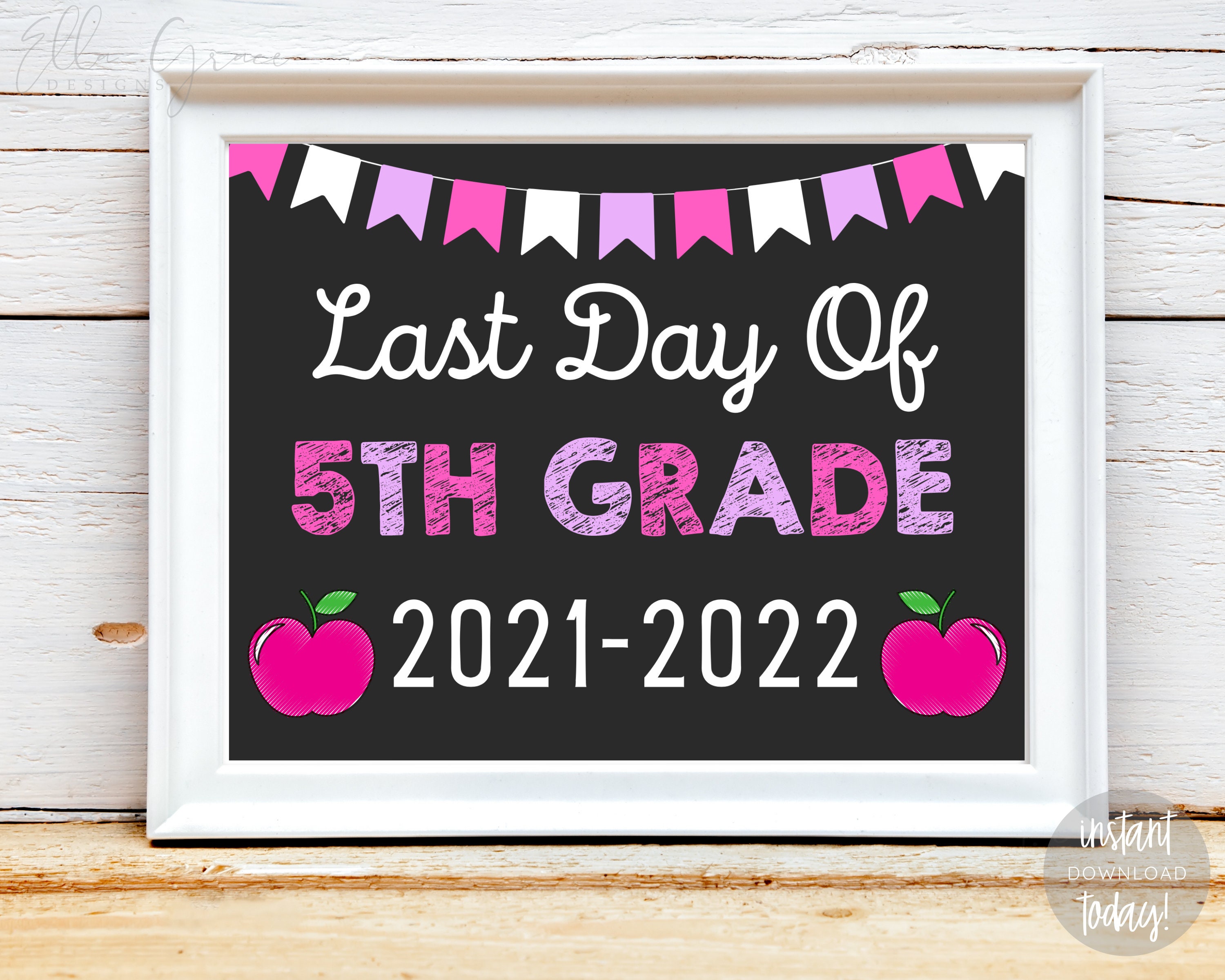 Last Day of 5th Grade Sign Last Day of School 5th Grade | Etsy