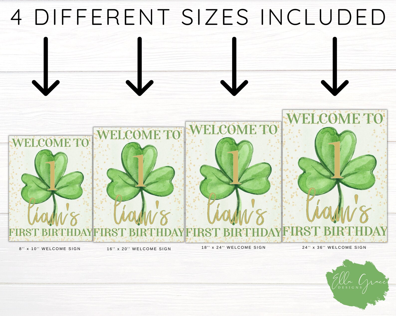 Editable St. Patrick's Day Welcome Sign Boy Green Gold - Etsy