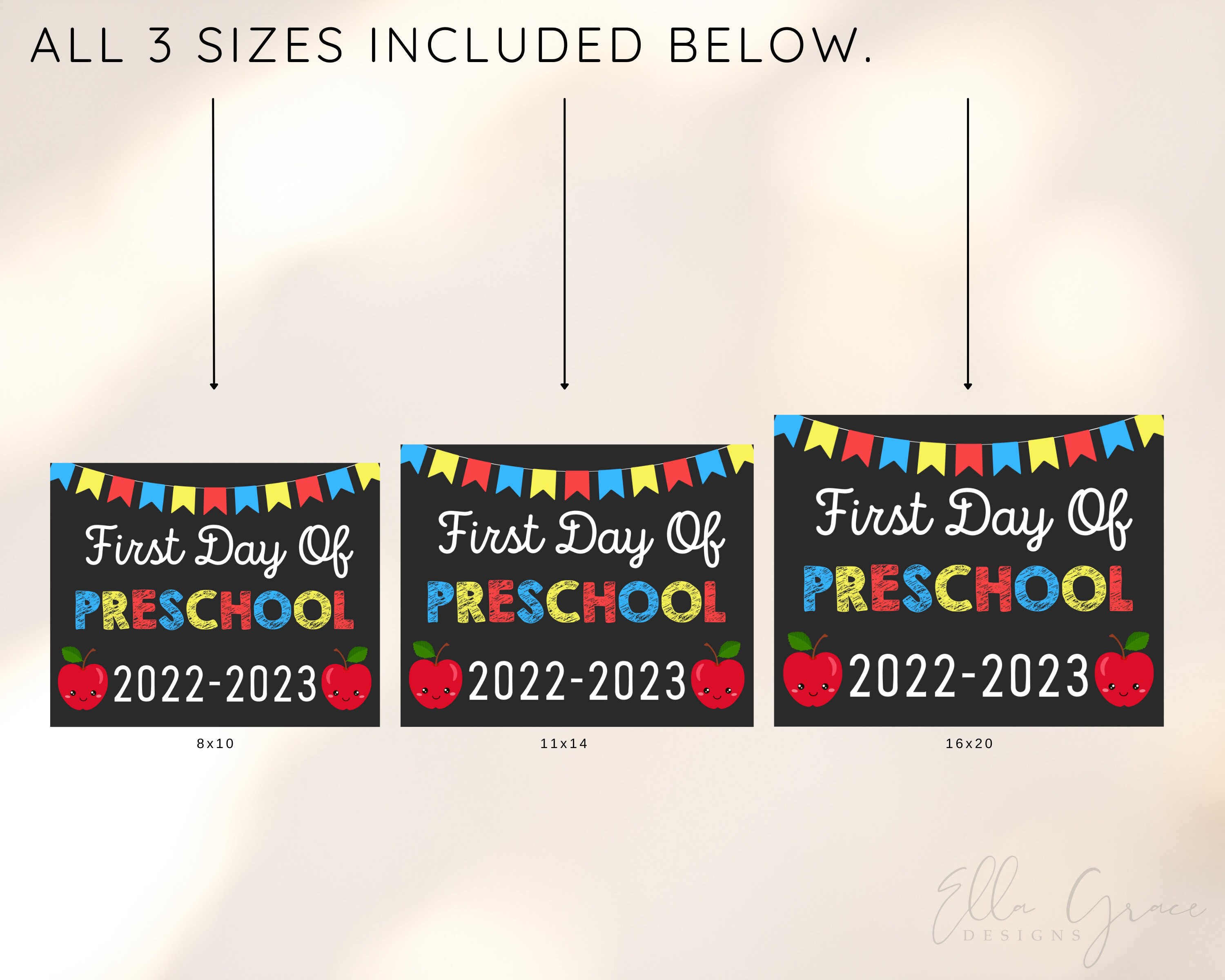 First Day of Preschool Sign First Day of School Sign - Etsy