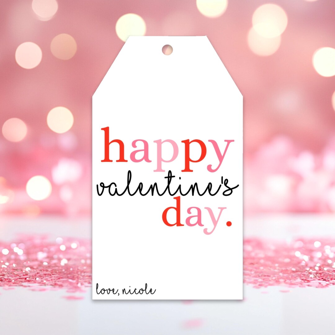 Editable Valentine's Day Tag Printable, Valentine's Day Hang Tag ...