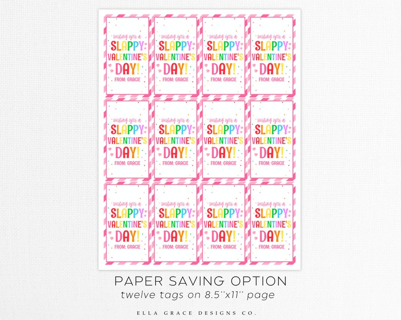 Editable Slap Bracelet Valentine's Day Gift Tag Slappy - Etsy