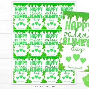 Editable Slime Valentine's Day Printable Tag, Non Food Valentine ...