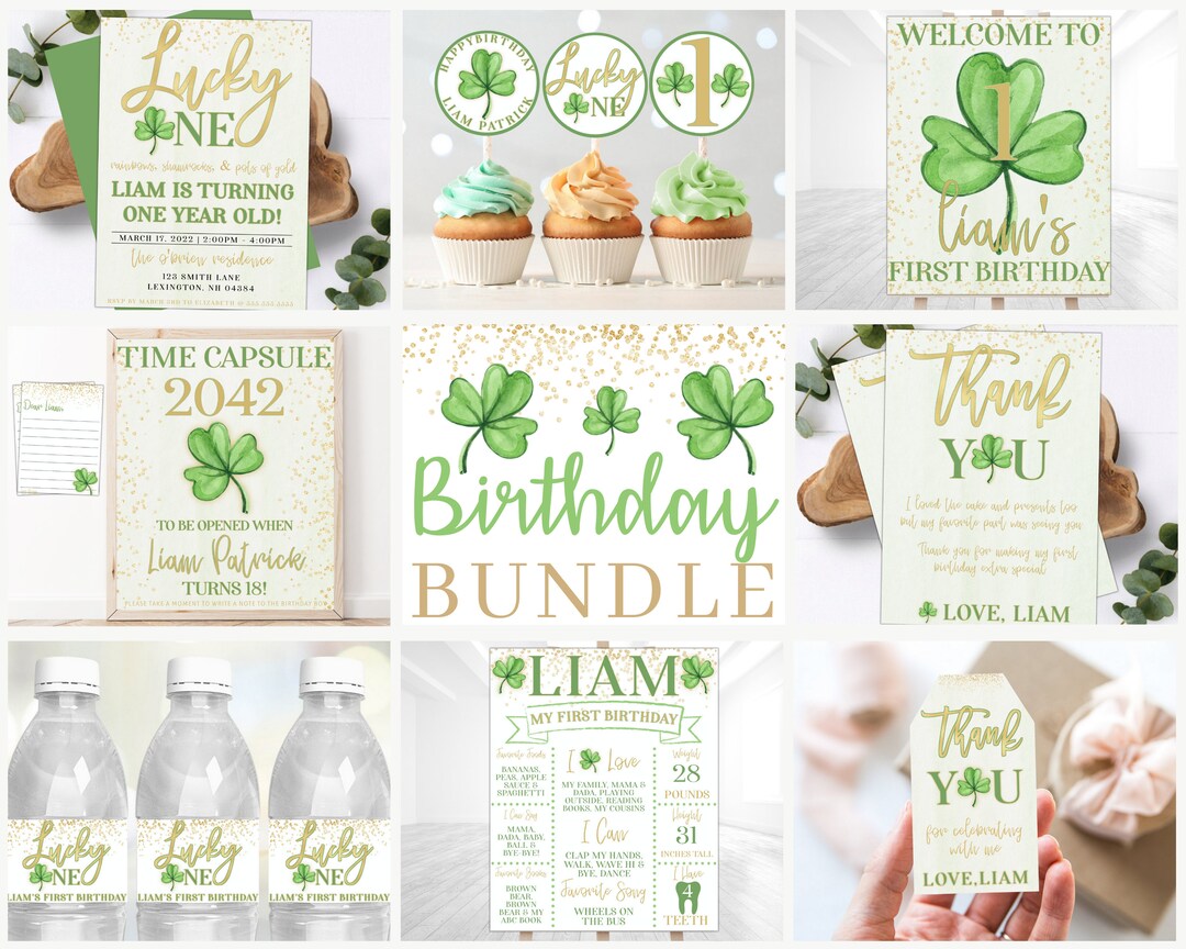 EDITABLE Lucky One First Birthday Decorations St Patricks Day - Etsy