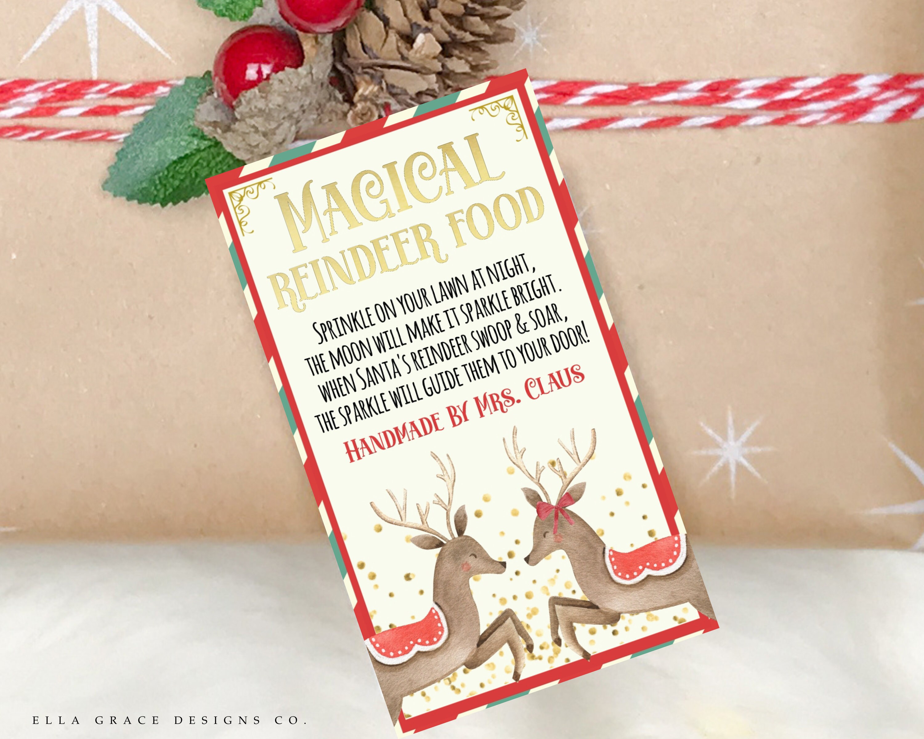Editable Magical Reindeer Food Favor Tag Printable Magic - Etsy