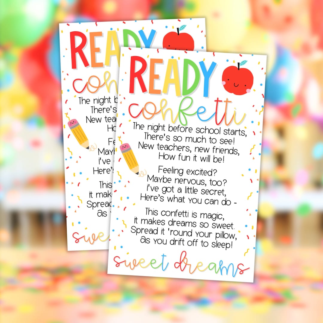 Ready Confetti for School, Ready Confetti for Kindergarten, Ready ...