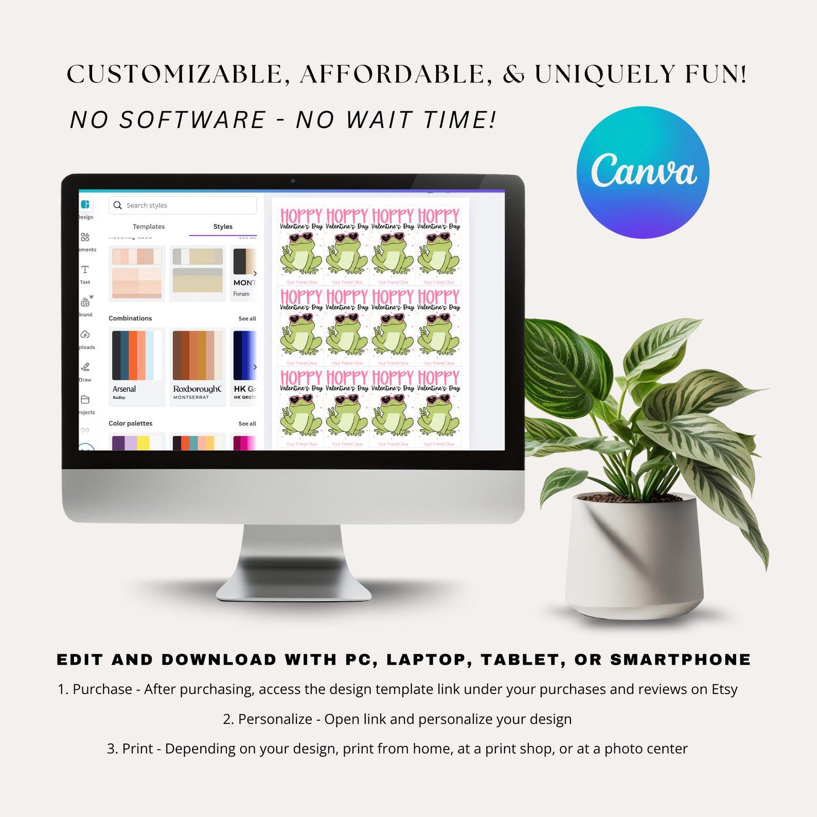 Classroom Valentines Frog Editable Frog Valentine's Day Gift Tag so ...