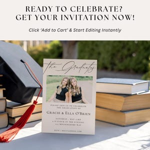 Joint Graduation Party Invitation Two Person Grad Party Invite Siblings ...