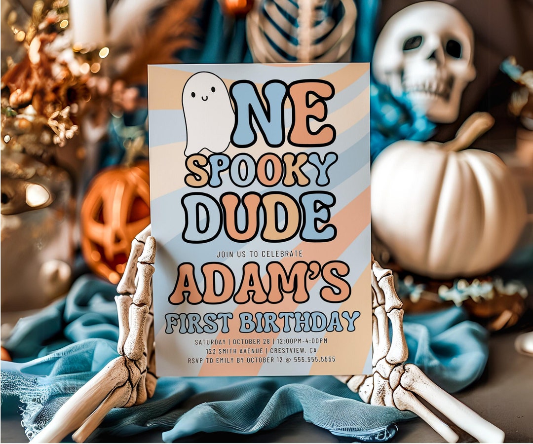 One Spooky Dude, One Spooky Dude Invitation, Halloween Ghost 1st ...