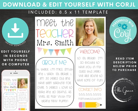 Editable Meet the Teacher Teacher Newsletter Event - Etsy