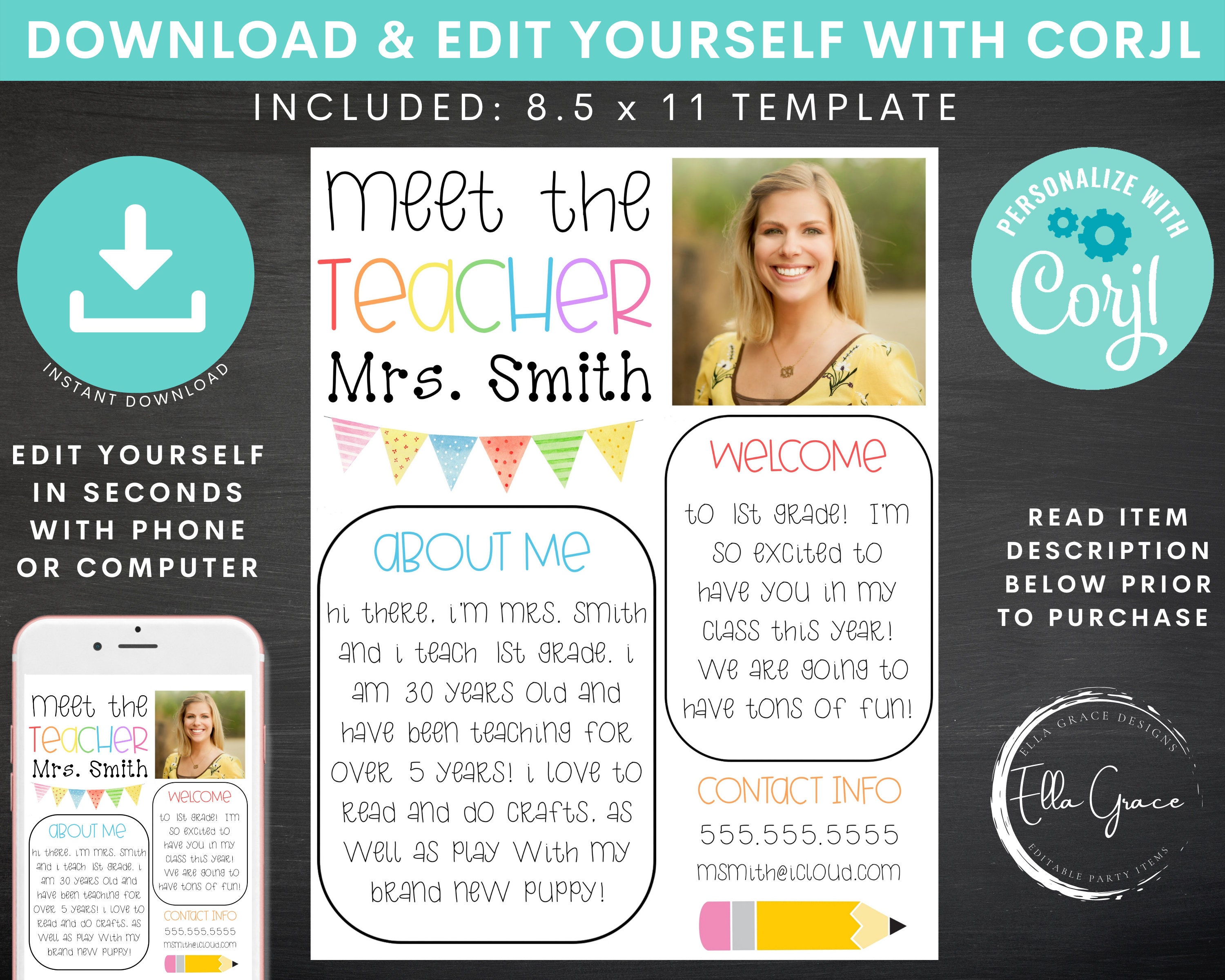 Editable Meet the Teacher Teacher Newsletter Event - Etsy
