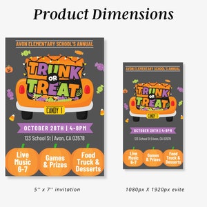 Trunk or Treat Invitation, Editable Trunk or Treat Flyer, School ...
