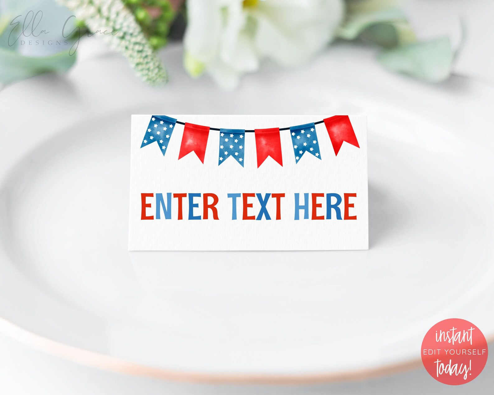 Editable 4th of July Birthday Party Tent Cards 4th of July - Etsy