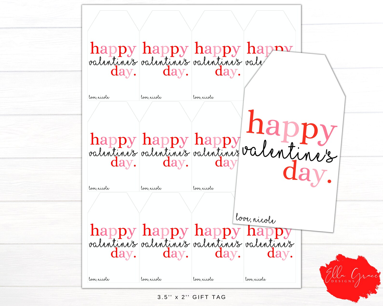 Editable Valentine's Day Tag Printable Valentine's - Etsy