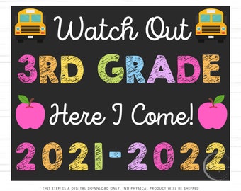 3rd Grade Sign | Etsy
