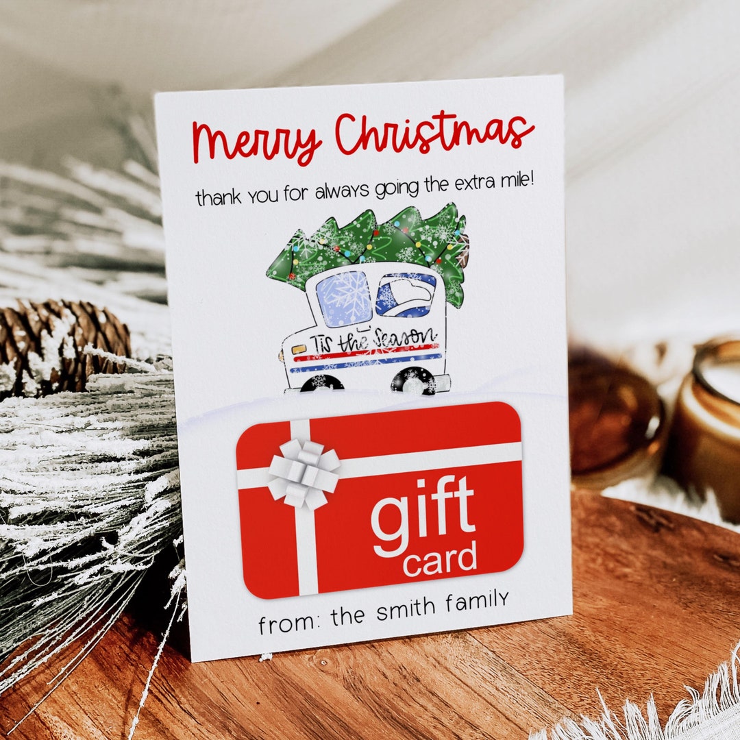 Mail Carrier Holiday Cards, Postal Worker Christmas Card, Mail Carrier ...