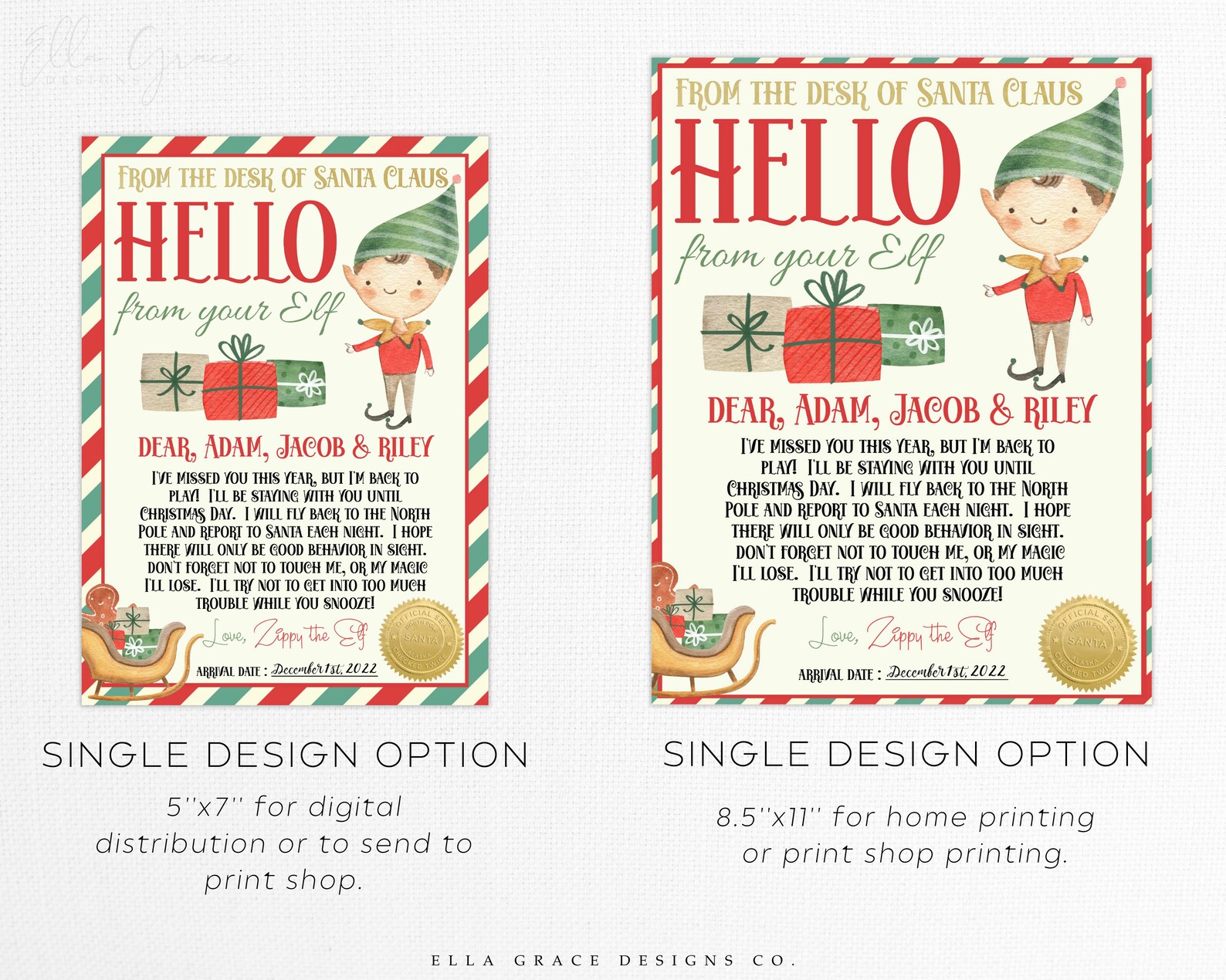 Editable Elf Arrival Letter Return Letter Christmas Elf - Etsy