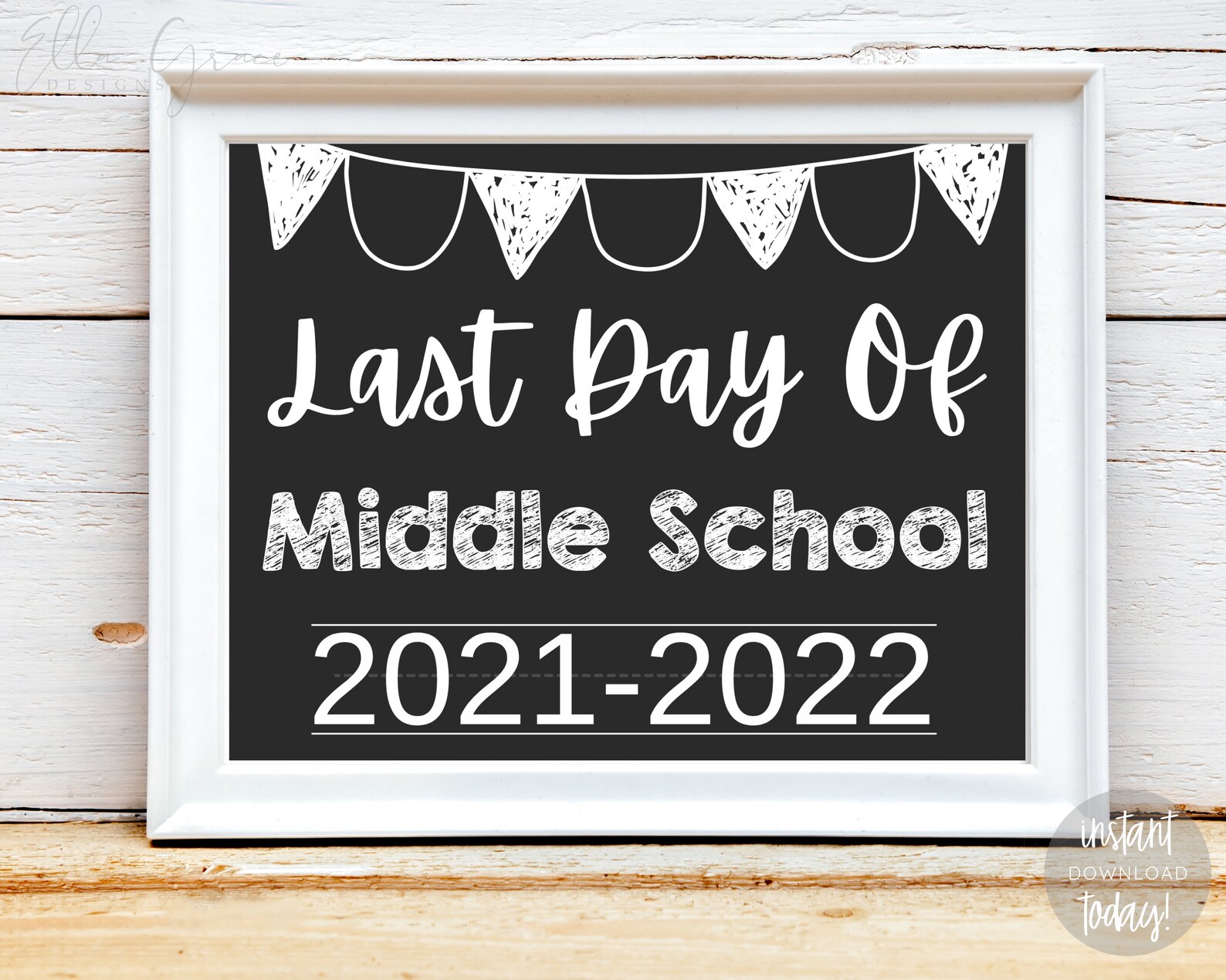 Last Day of Middle School Sign Last Day of School Middle - Etsy