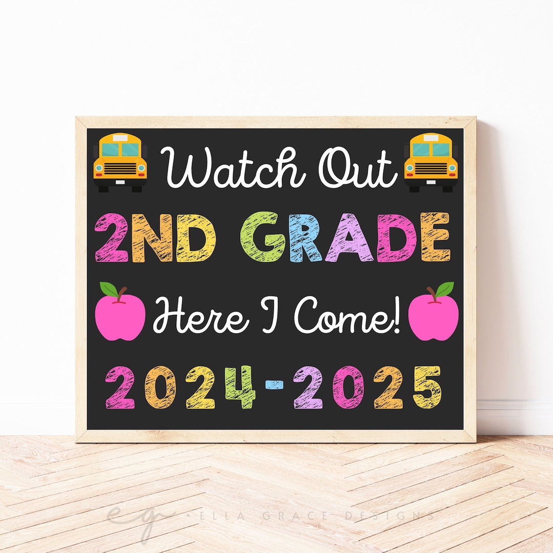 Letrero del primer día de segundo grado, letrero del primer día de ...