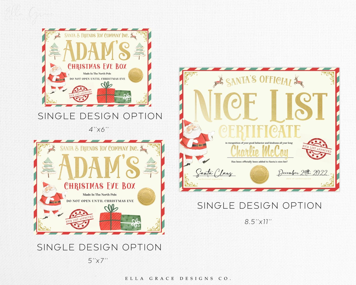 Printable Christmas Eve Box Label Personalized Night Before - Etsy