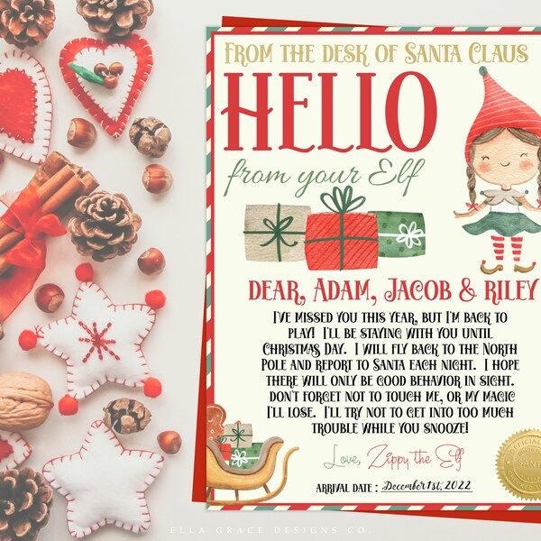 First Time Elf Arrival Letter - Etsy