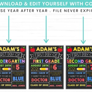 Editable Last Day of School Chalkboard Sign, Reusable Last Day of ...