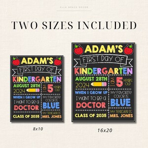 Editable Colorful First Day of School Chalkboard Sign, Reusable First ...