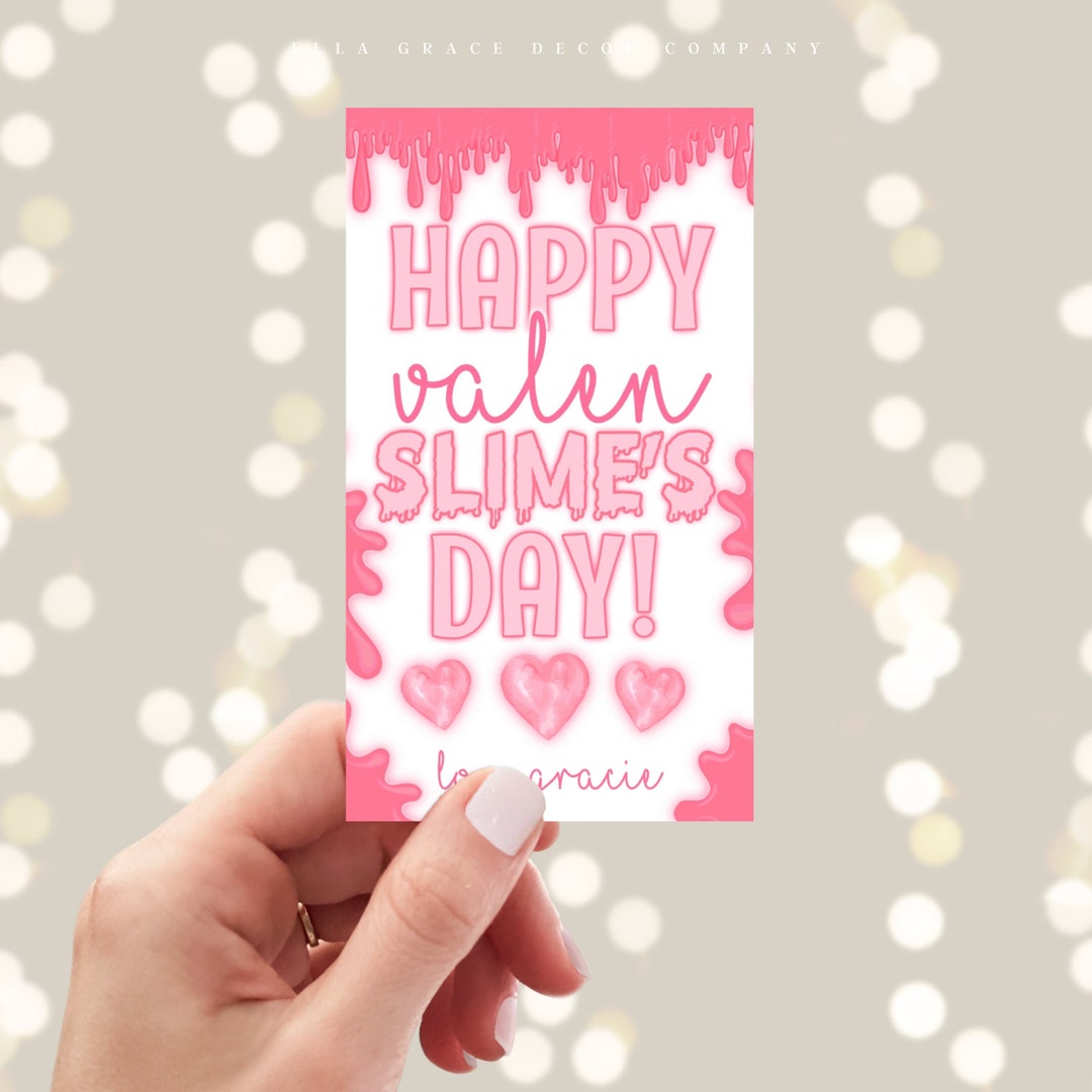 Slime Valentine Printable Editable, Slime Valentine Tag Printable ...