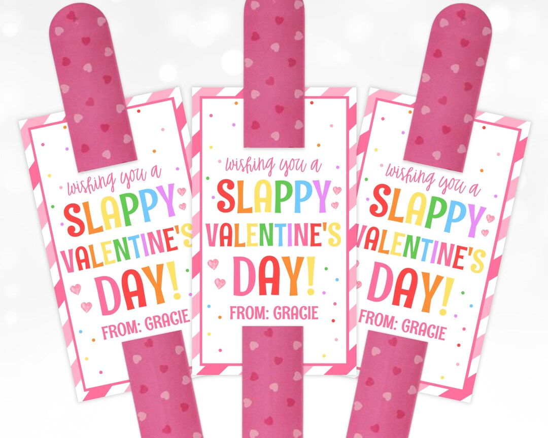 Editable Slap Bracelet Valentine's Day Gift Tag, Slappy Valentine's Day ...