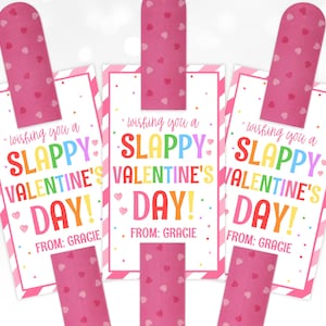 Editable Slap Bracelet Valentine's Day Gift Tag, Slappy Valentine's Day ...