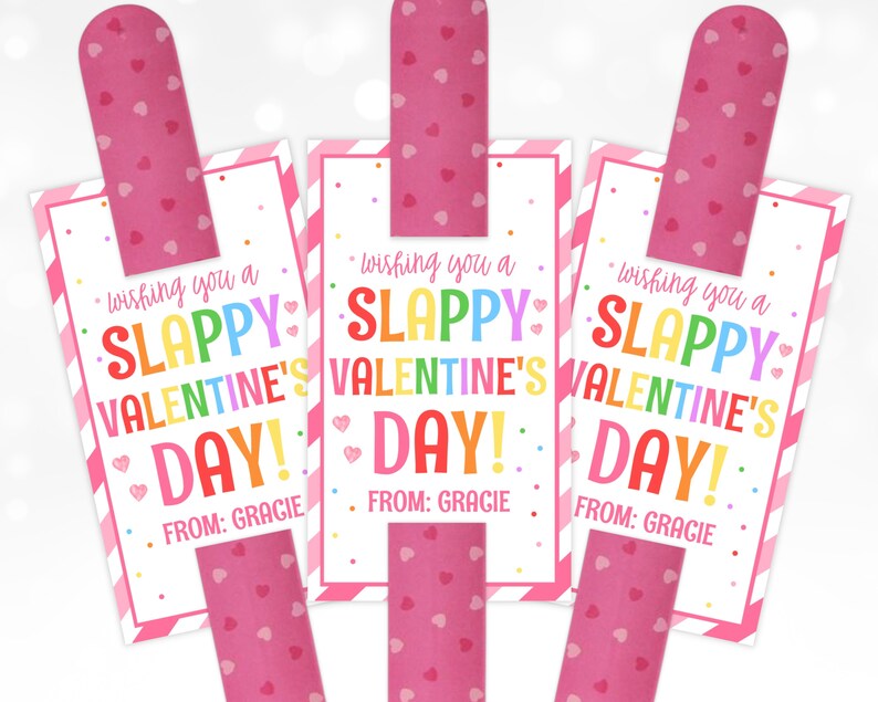 Editable Slap Bracelet Valentine's Day Gift Tag Slappy - Etsy