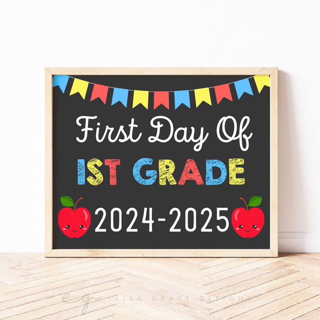 First Day of First Grade Sign, First Day of School Sign, First Grade ...